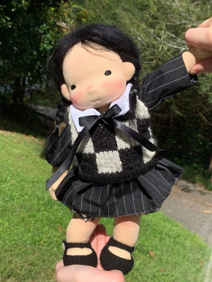 Wednesday themed doll – Lali Dolls